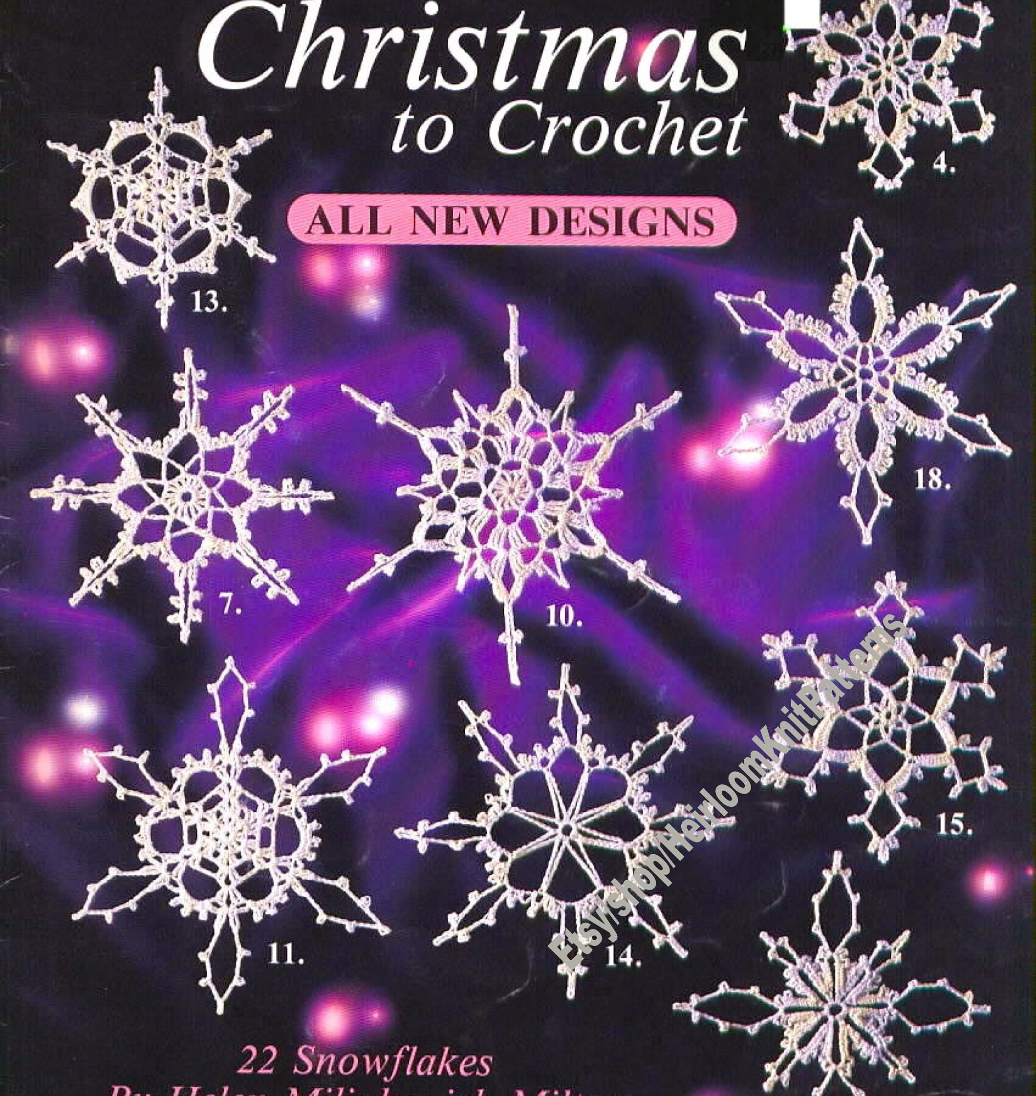 22 Snowflakes Vintage Crochet Pattern Christmas Ornaments Tree - Etsy