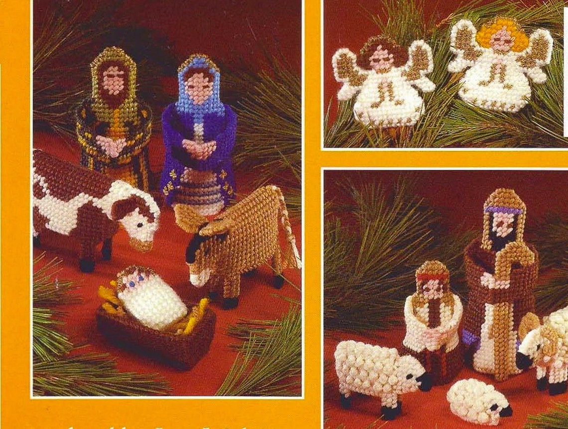 Vintage Plastic Canvas Pattern Christmas Nativity Set Creche - Etsy
