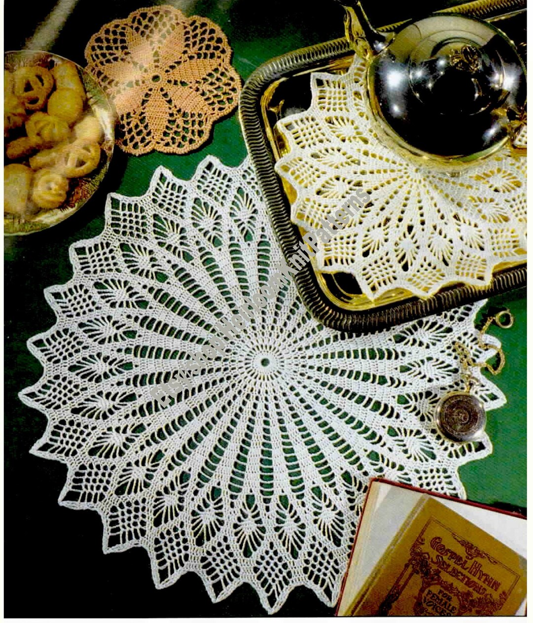 Small & Large Diamond Lace Doilies and Star Doily Vintage Crochet ...