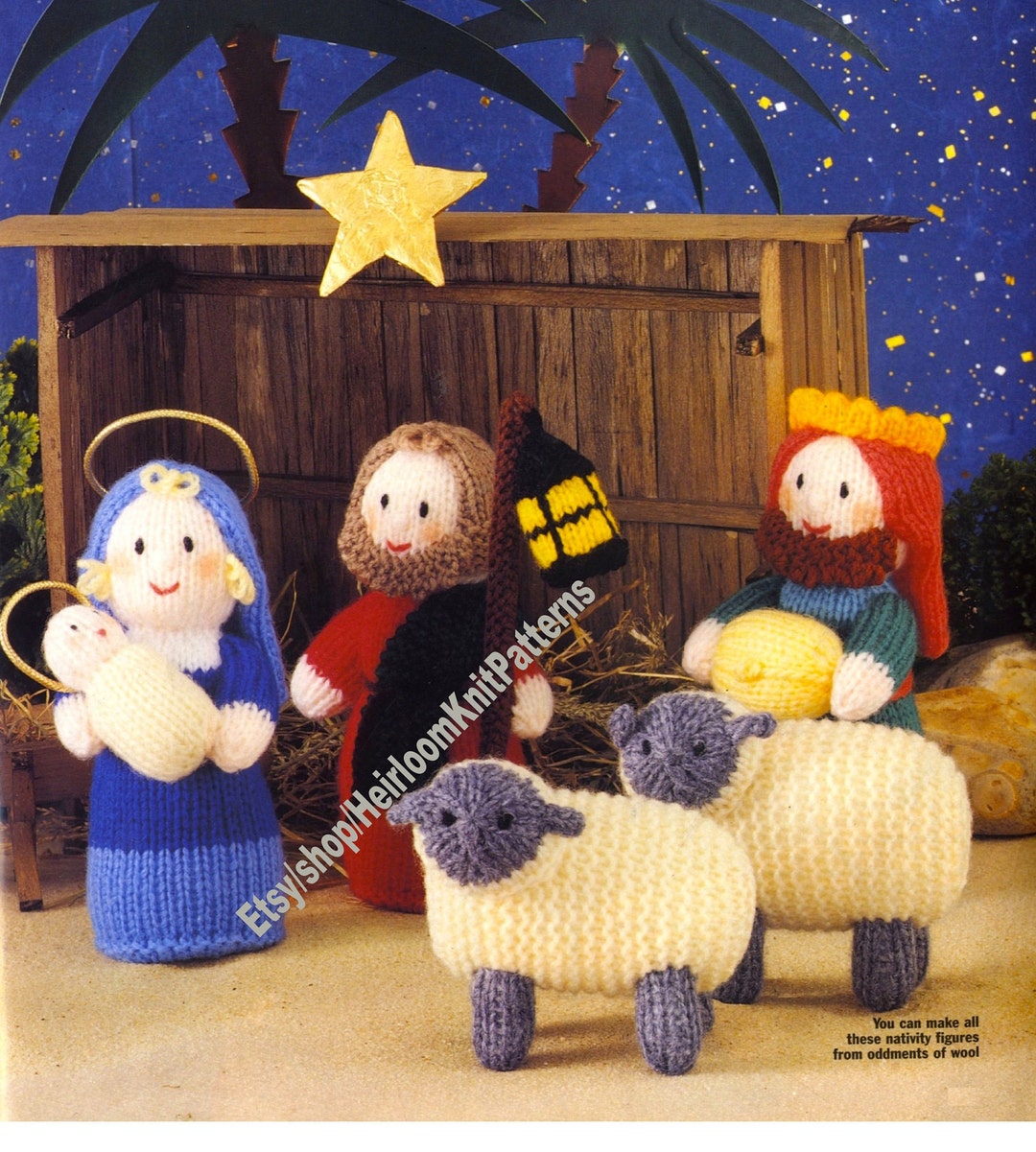 Nativity Set Vintage Knitting Pattern PDF Manger Holiday Decor ...