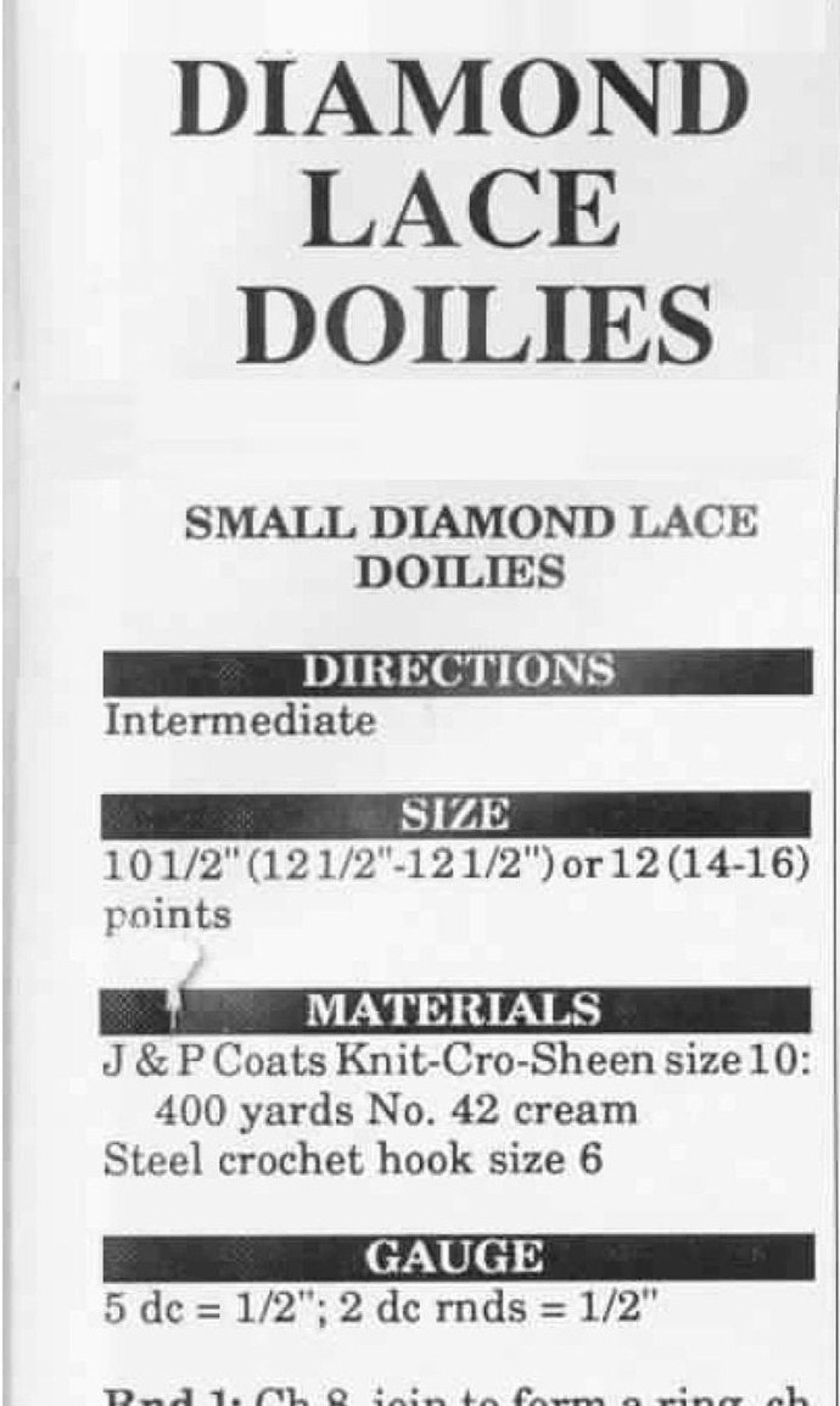 Small & Large Diamond Lace Doilies and Star Doily Vintage Crochet ...