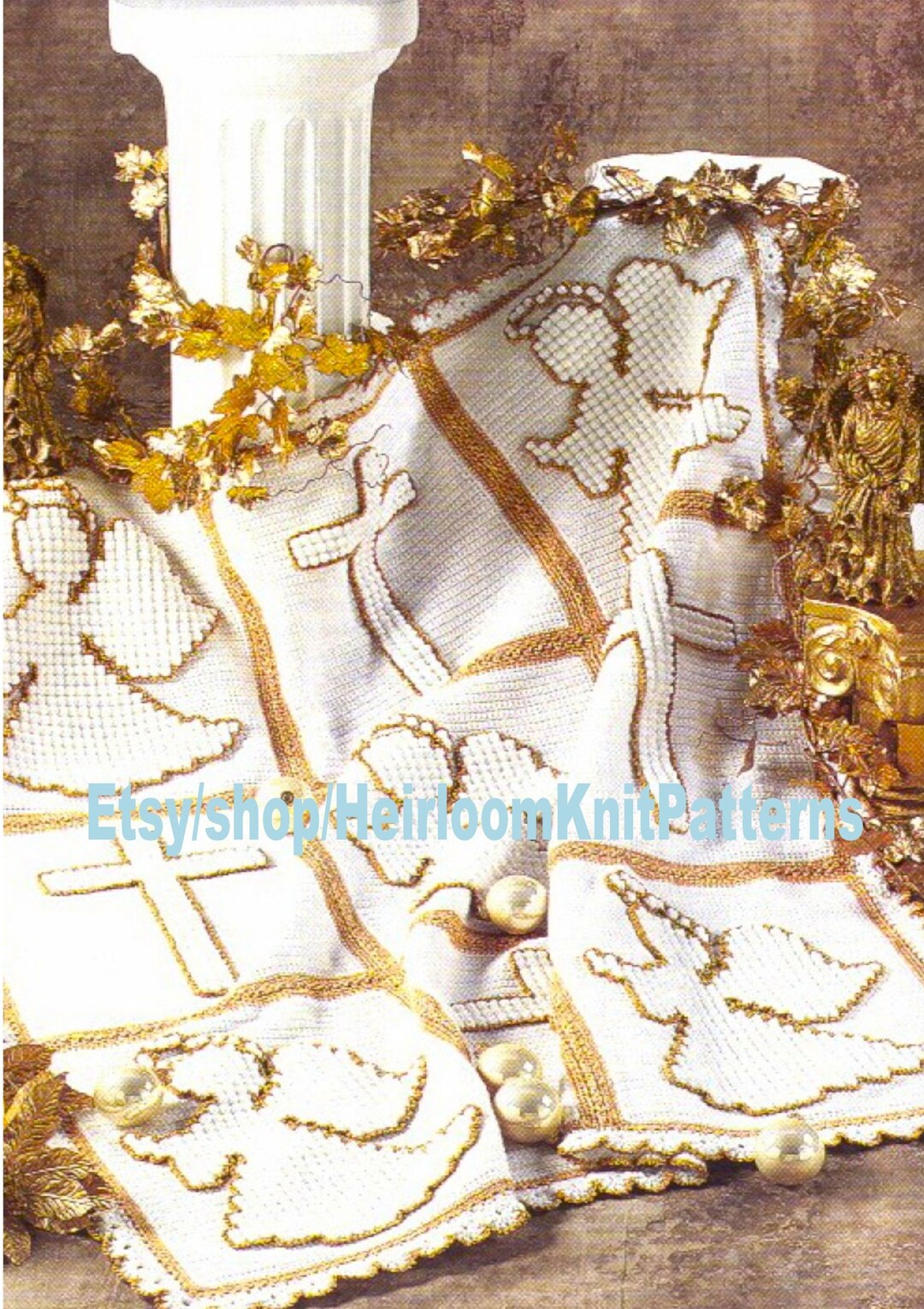 Angels Afghan Vintage Crochet Pattern PDF Angel and Cross - Etsy