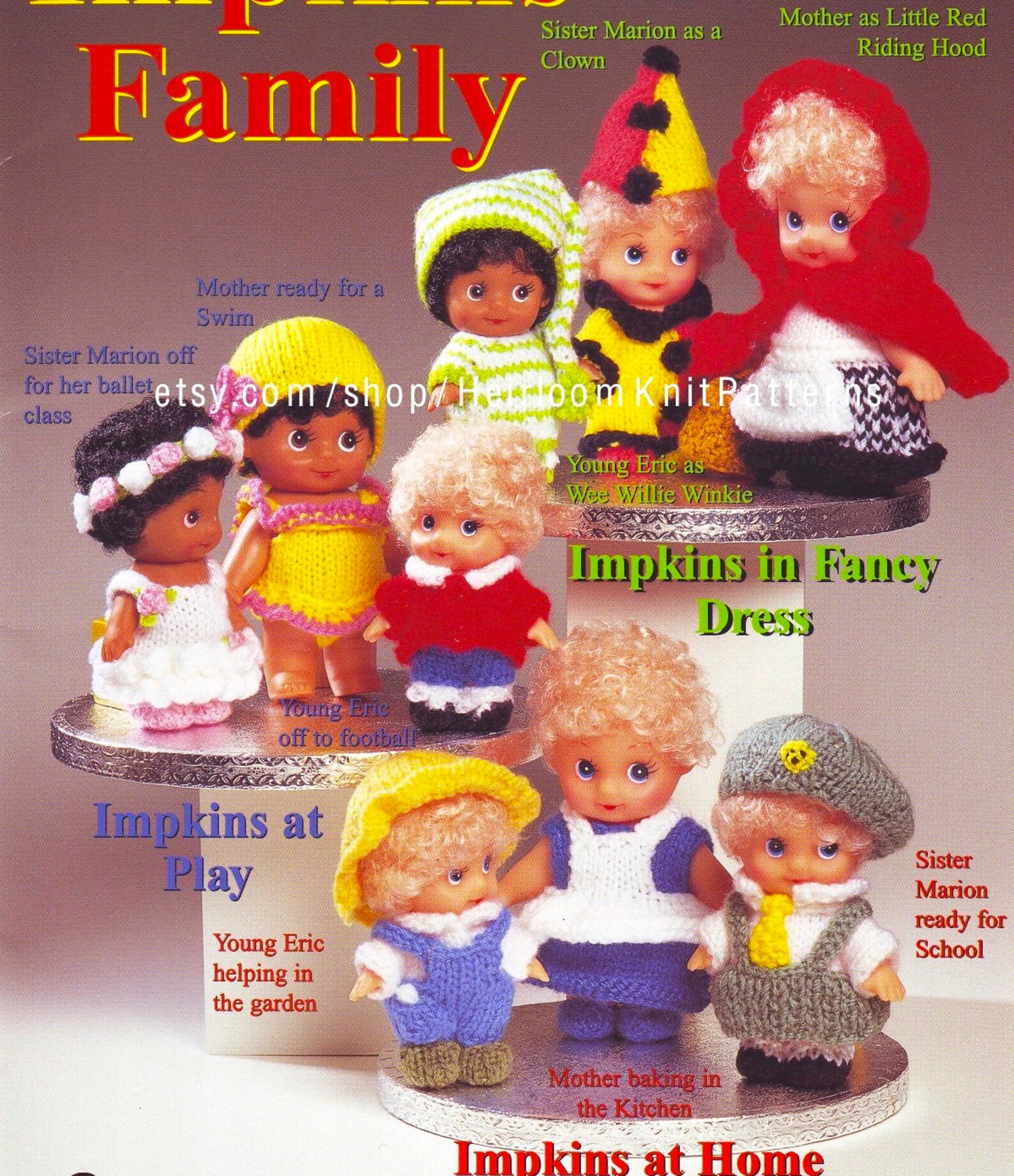 Impkin Doll Clothes Vintage Knitting Pattern Impkins Family - Etsy