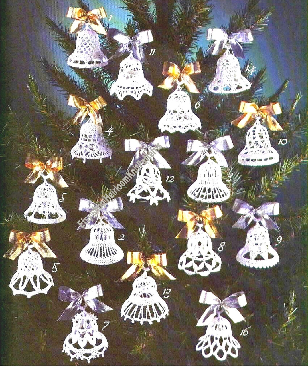 16 Bells Vintage Thread Crochet Pattern Christmas Wedding Anniversary ...