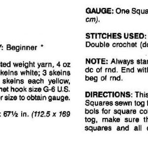 Firebird Granny Afghan Vintage Crochet Pattern Southwest Indian Blanket ...