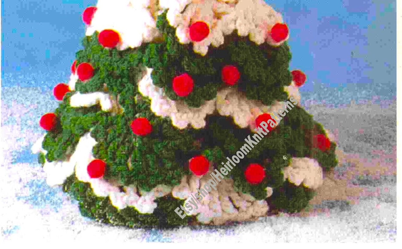 Snowy Christmas Tree Vintage Crochet Pattern 12'' - Etsy