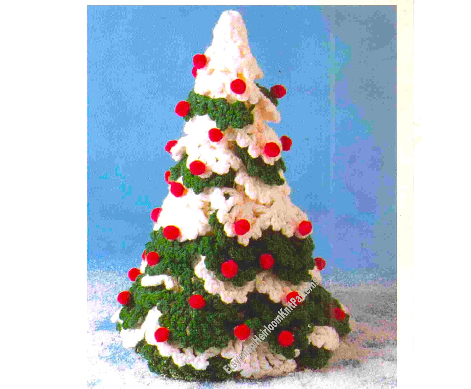 Snowy Christmas Tree Vintage Crochet Pattern 12'' - Etsy
