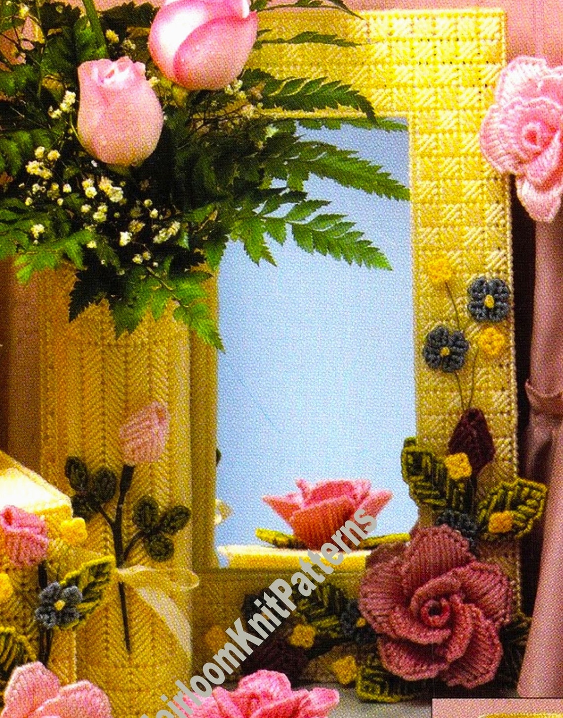 6 Projects Rose Garden Vintage Plastic Canvas Pattern Tissue - Etsy