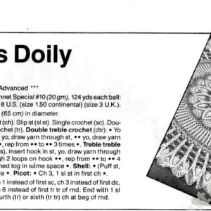 Lacy Doily Vintage Crochet Pattern PDF 26'' 65cm Round Doily Table ...
