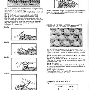 6 Designs Fisherman Crochet Afghans Vintage Pattern PDF Classic ...
