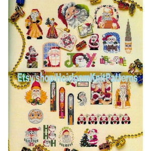 50 Santa Designs Vintage Cross Stitch Pattern PDF Small Motifs - Etsy