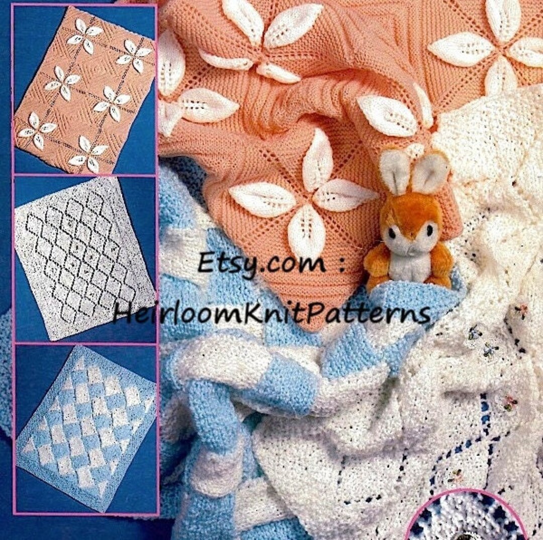 3 Baby Pram Covers Vintage Knitting Pattern PDF Chunky DK - Etsy