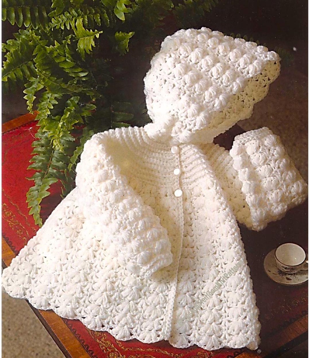 Baby Hooded Jacket Vintage Crochet Pattern 16''-20'' Boy Girl Crochet ...