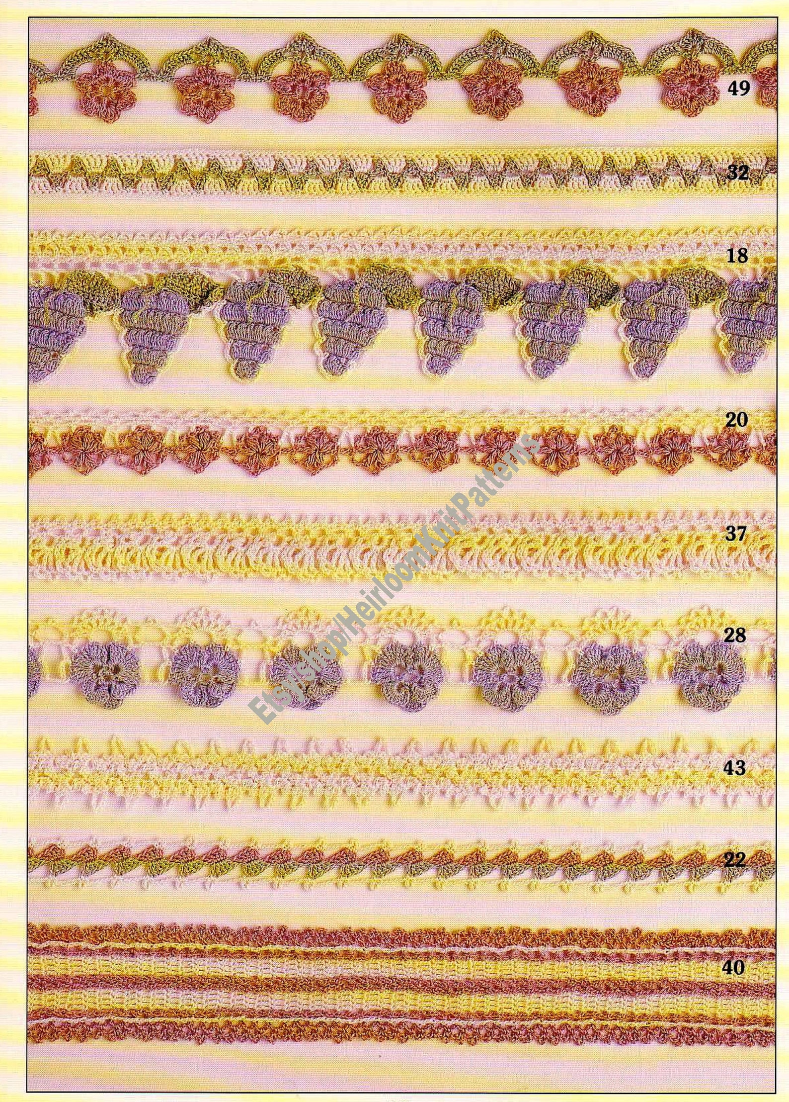 50 Thread Crochet Edgings Vintage Crochet Pattern Filet - Etsy Canada