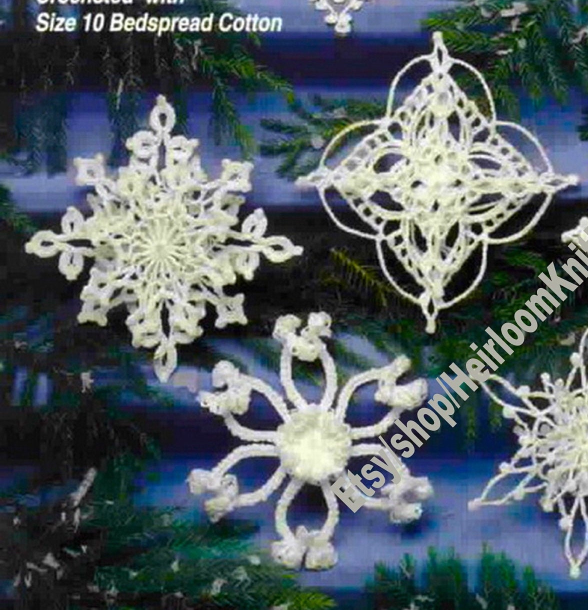 12 Designs Dimensional Snowflakes Vintage Crochet Pattern - Etsy