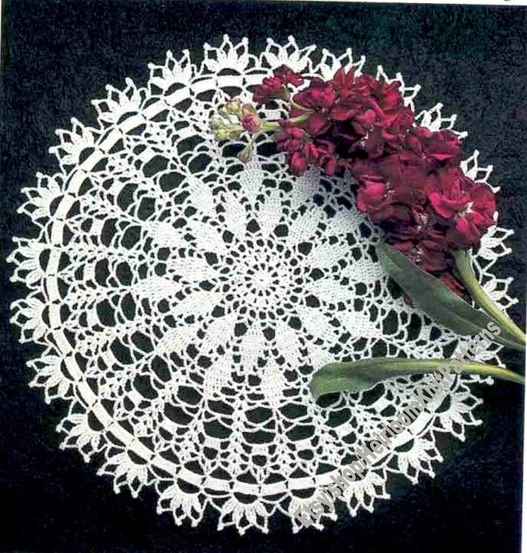 Lacy Doily Vintage Crochet Pattern PDF 14.5'' 37cm Round Doily Table ...
