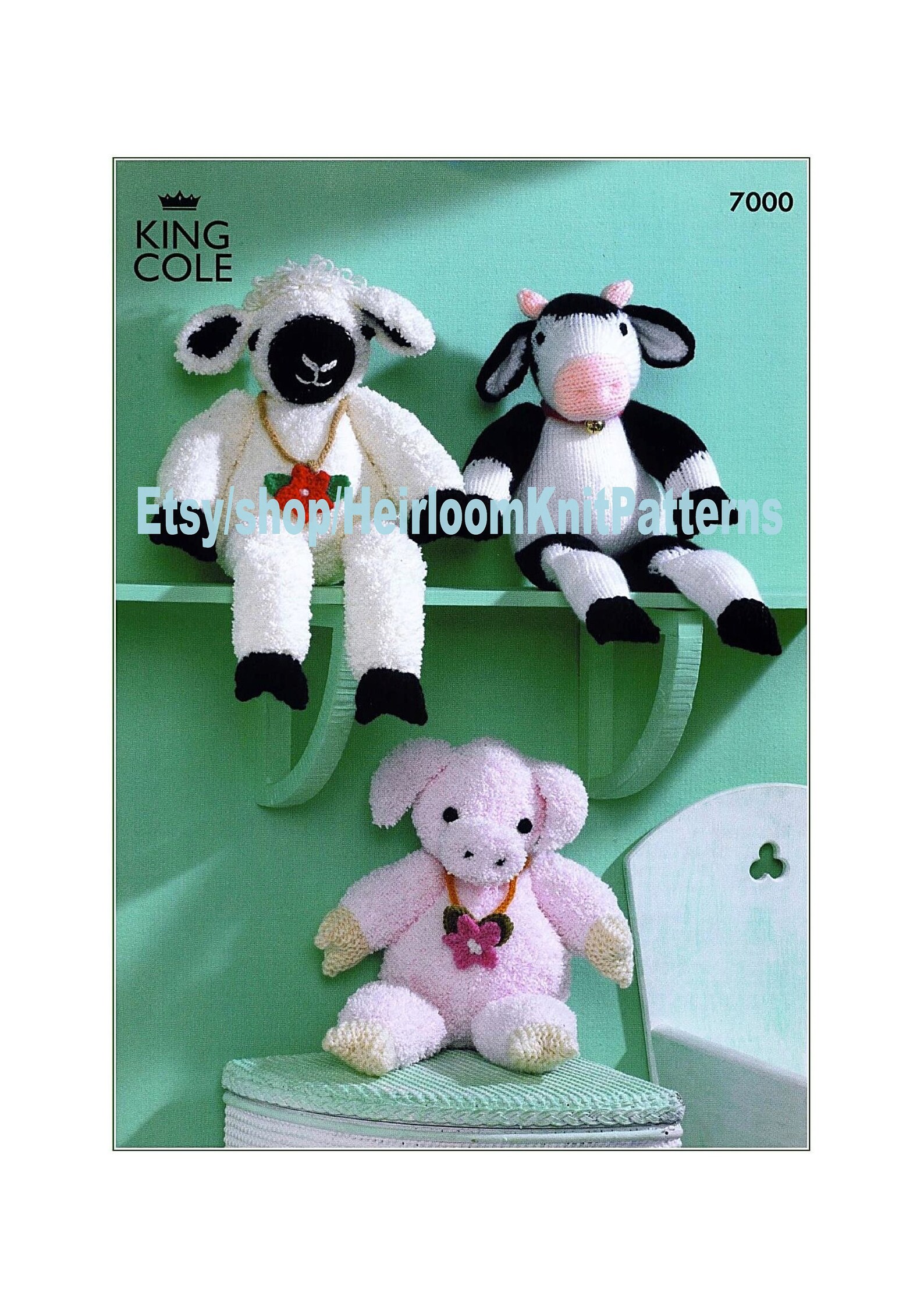 Knit 3 Farmyard Animals Pig Sheep Cow Knitting Pattern PDF - Etsy