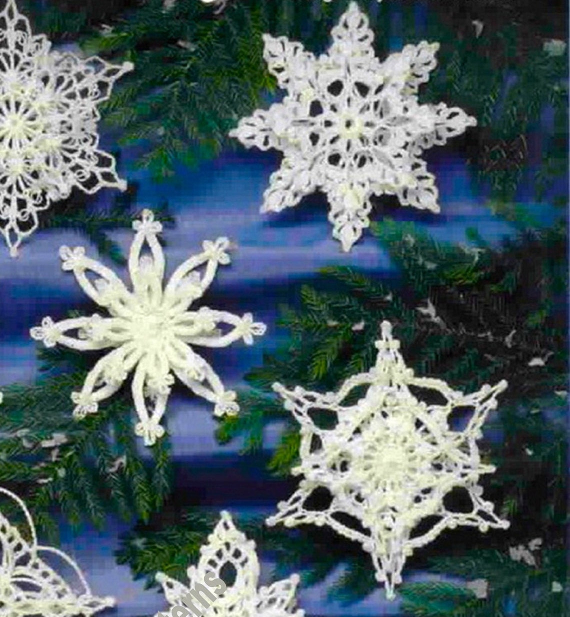 12 Designs Dimensional Snowflakes Vintage Crochet Pattern - Etsy