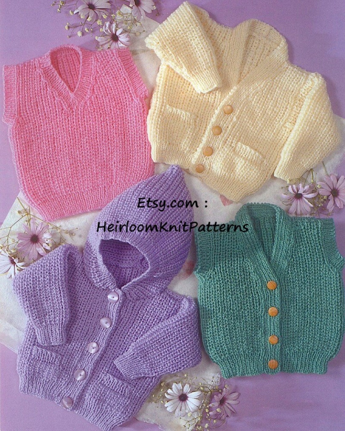 Baby Child Fisherman's Rib Cardigans Slipover Waistcoat - Etsy