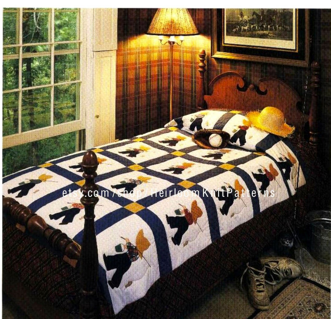 Fisherman Fred Quilt Vintage Pattern PDF Little Boys Patchwork Applique ...