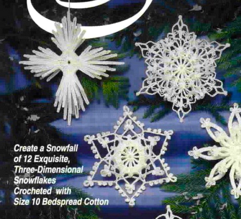 12 Designs Dimensional Snowflakes Vintage Crochet Pattern - Etsy