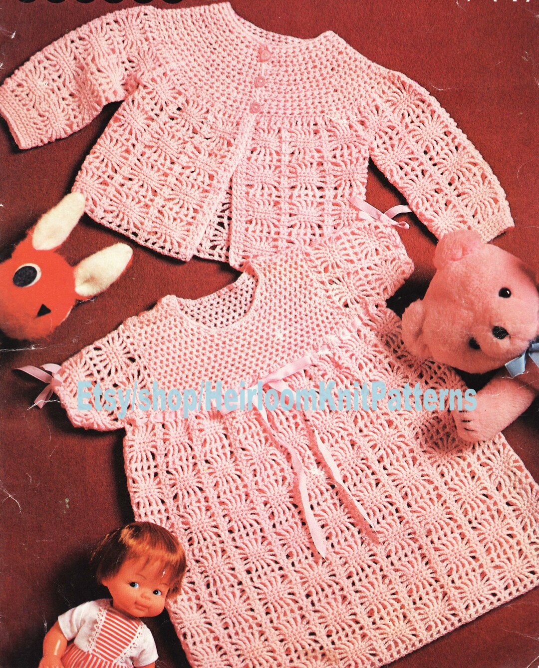 Baby Dress & Matinee Coat Set Vintage Crochet Pattern PDF - Etsy