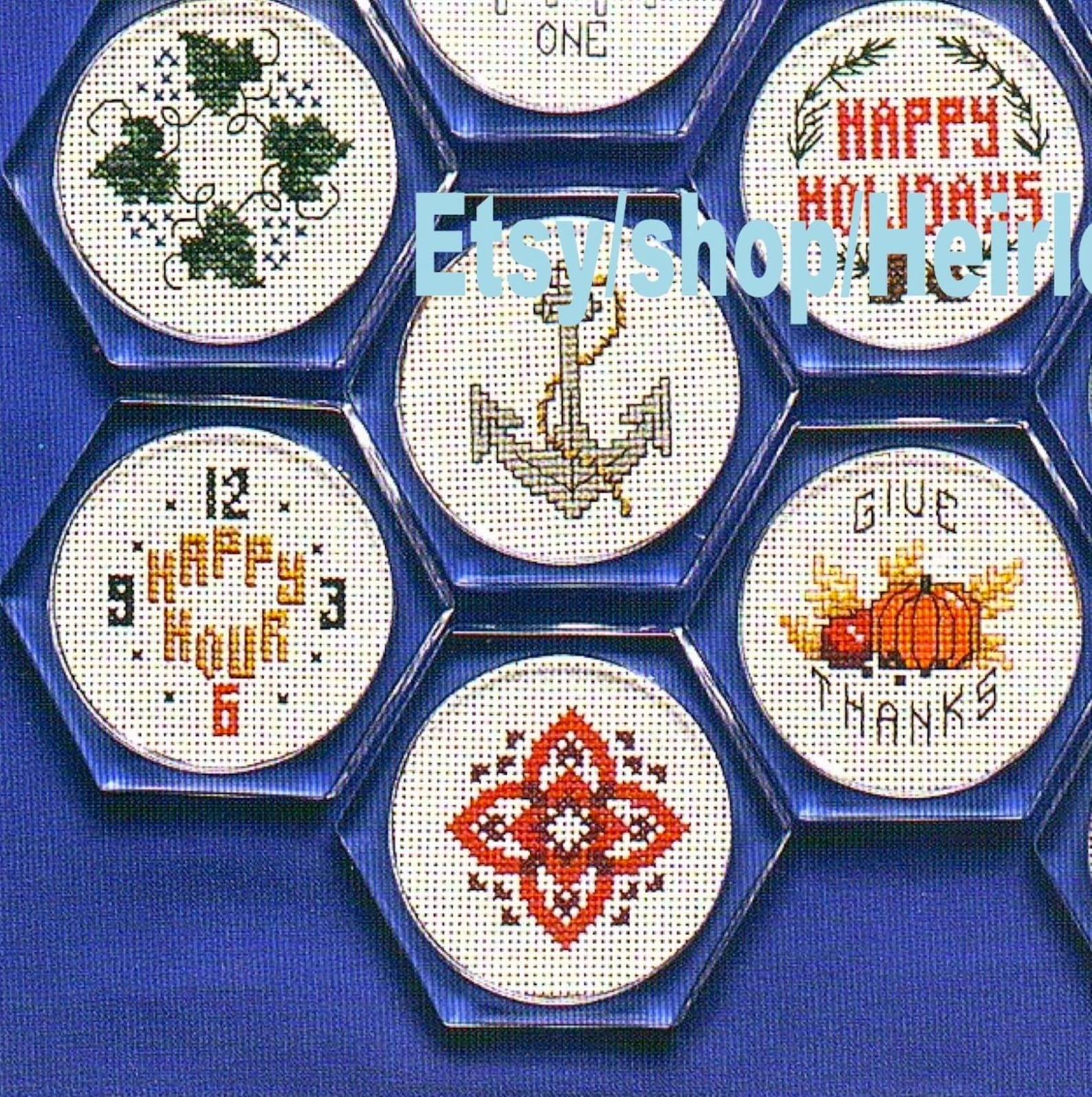 21 Coaster Designs Vintage Cross Stitch Pattern PDF Small - Etsy
