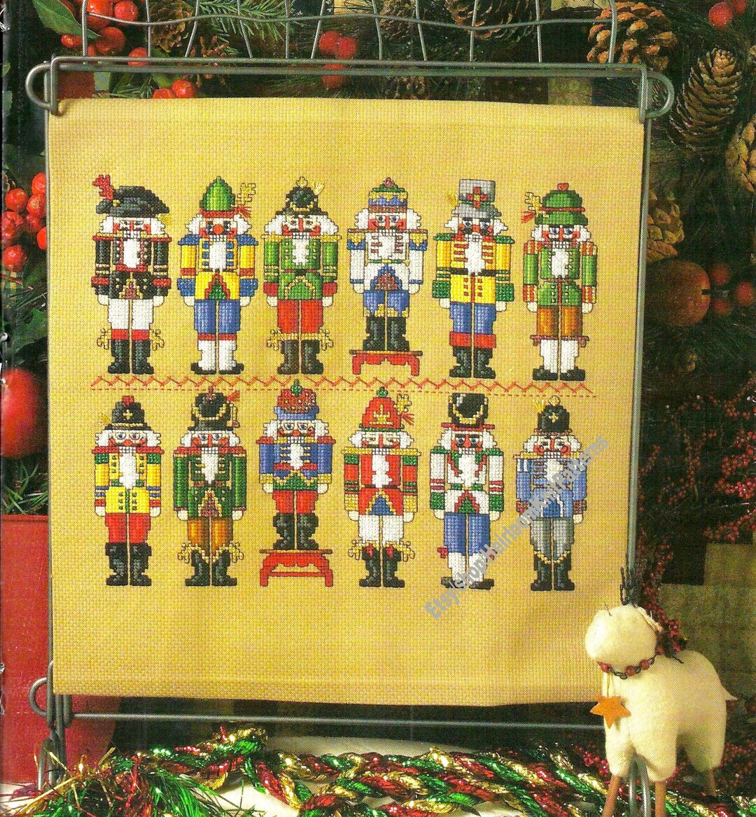 12 Nutcrackers Holiday Sampler Vintage Cross Stitch Pattern Traditional ...