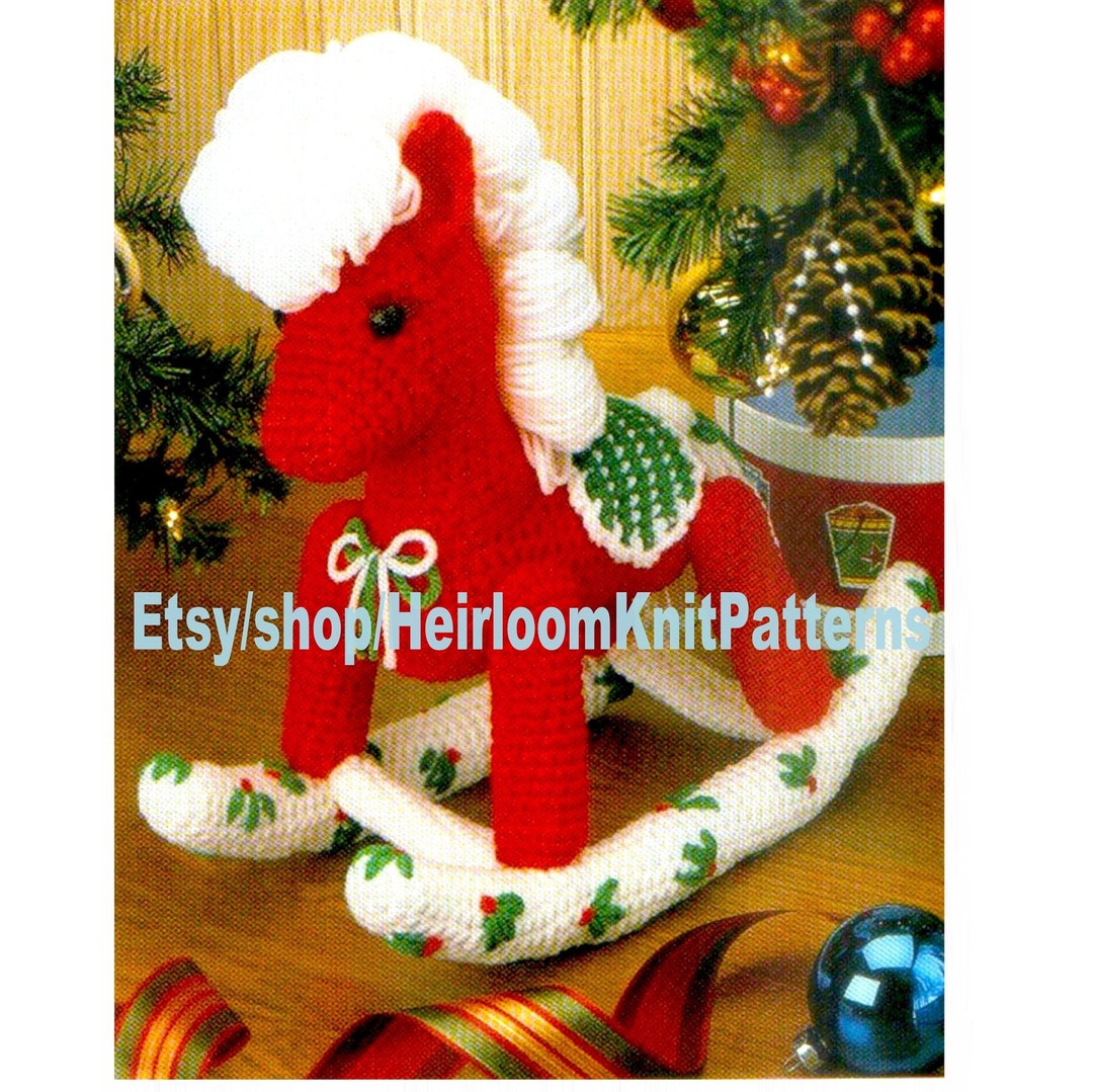 Christmas Rocking Horse Vintage Crochet Pattern Kids Amigurumi Toy ...