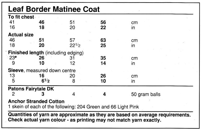 Baby Girls Leaf Border Matinee Coat Vintage Knitting Pattern | Etsy