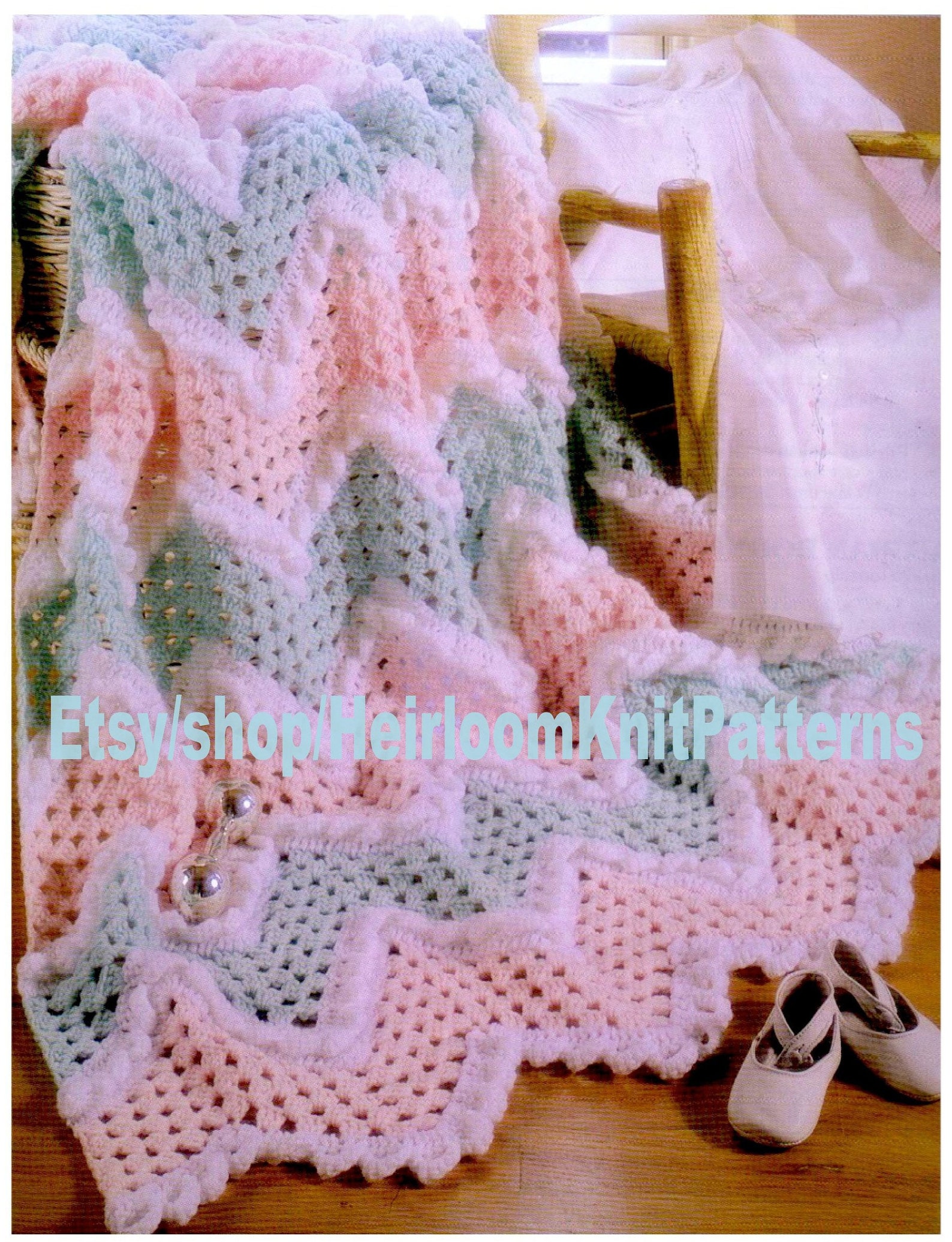 Baby Ripple and Ruffle Afghan Blanket Crochet Pattern PDF Baby Boy Girl ...
