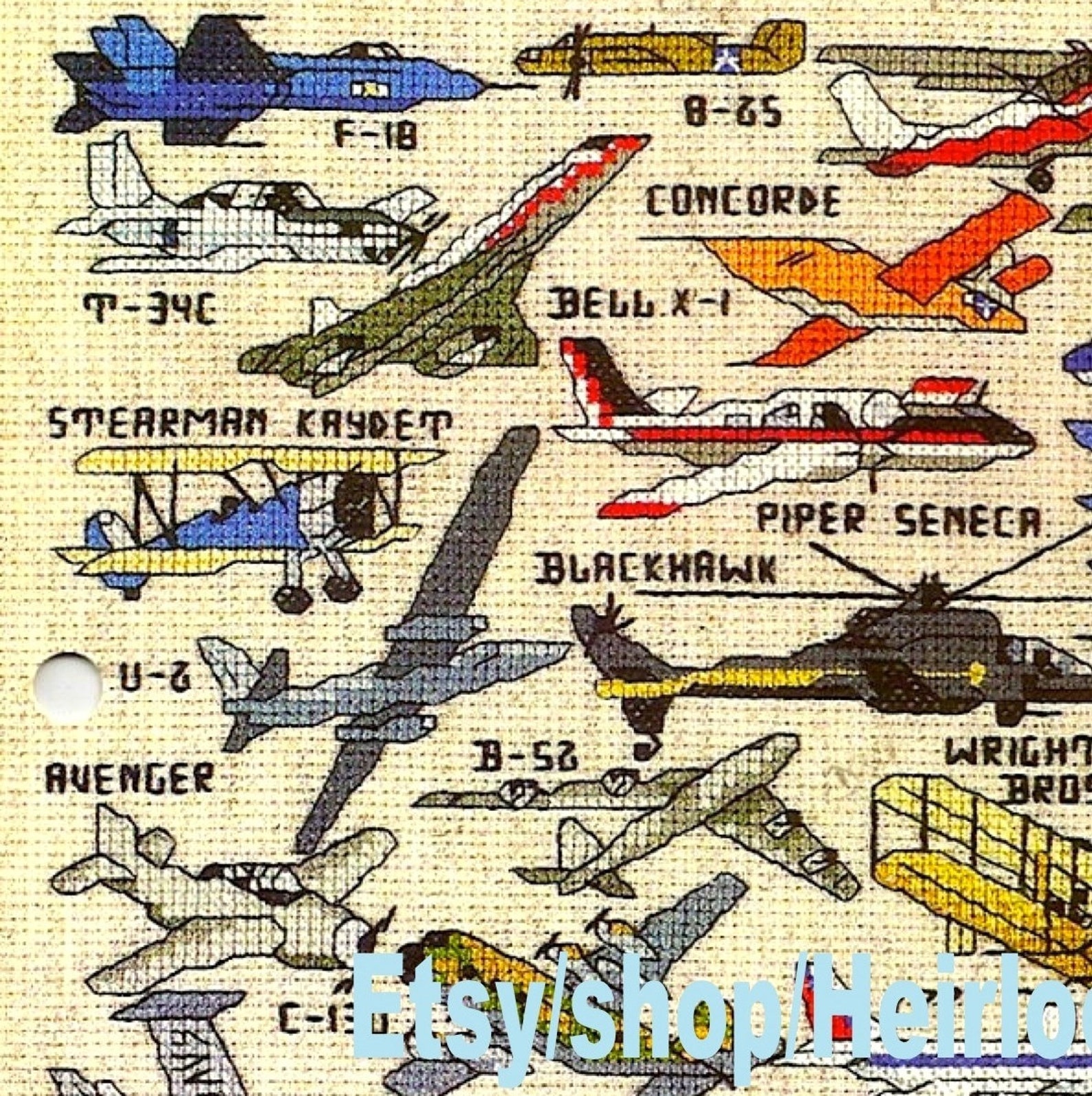 46 Aircraft Motifs Vintage Cross Stitch Pattern PDF Small - Etsy