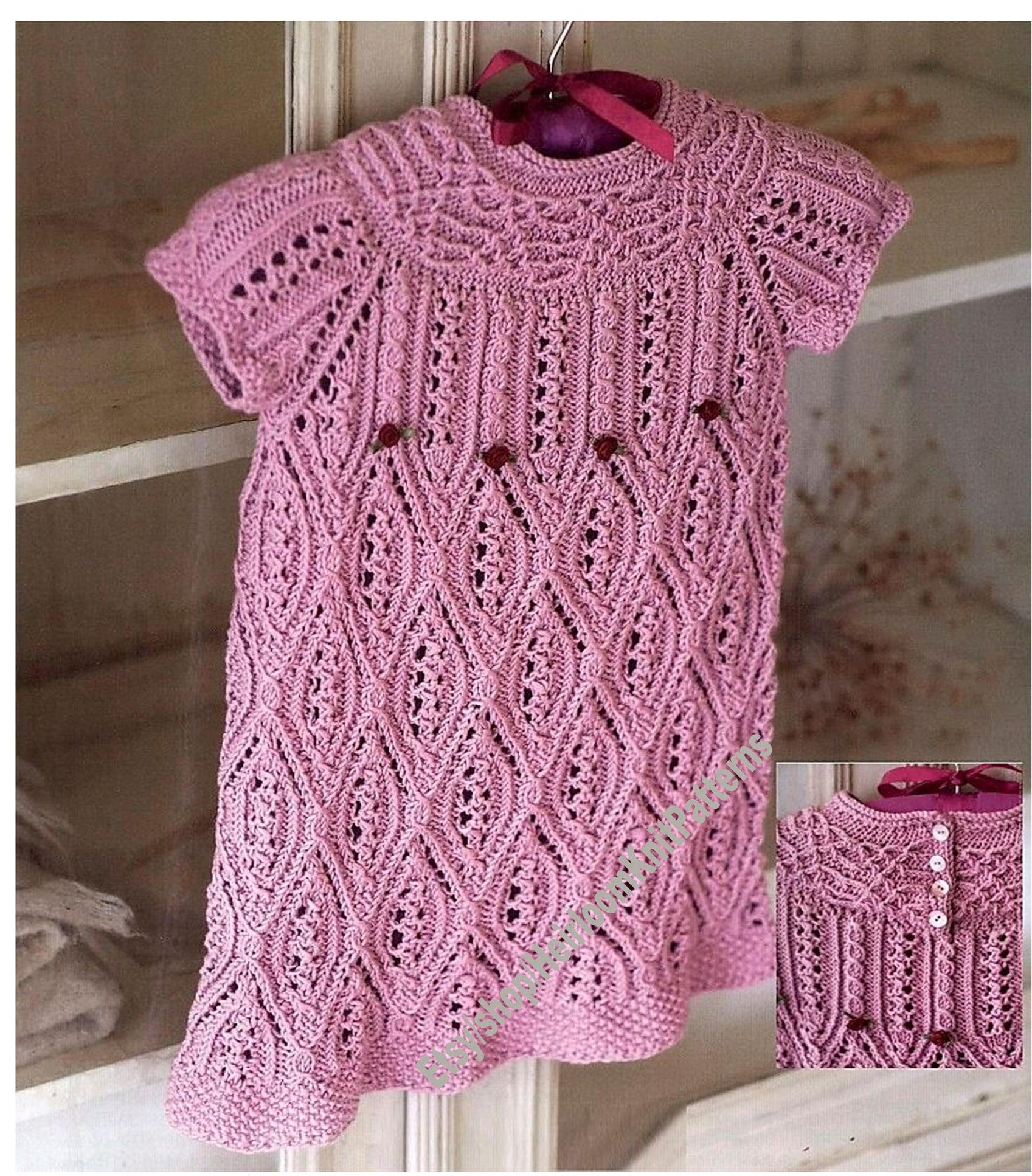 Girls Dress Knitting Pattern Vintage Gorgeous Lacy Party - Etsy