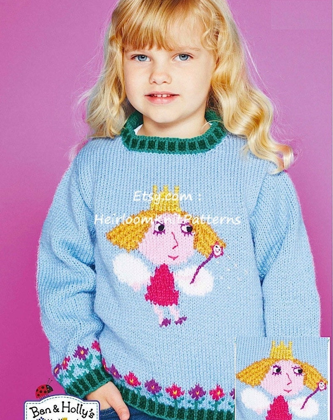 Girls Princess Sweater Vintage Knitting Pattern 22-26'' Girl Jumper ...