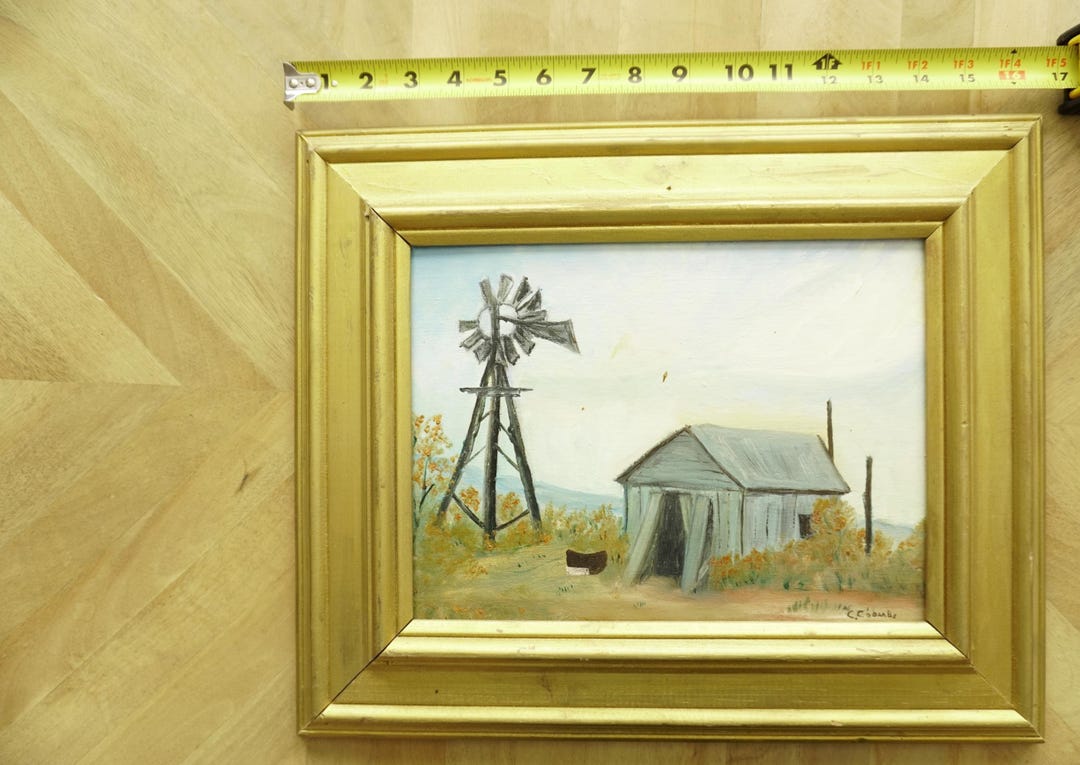 Vintage 1979 Rustic Farm Landscape Oil Painting Signed by Artist ...