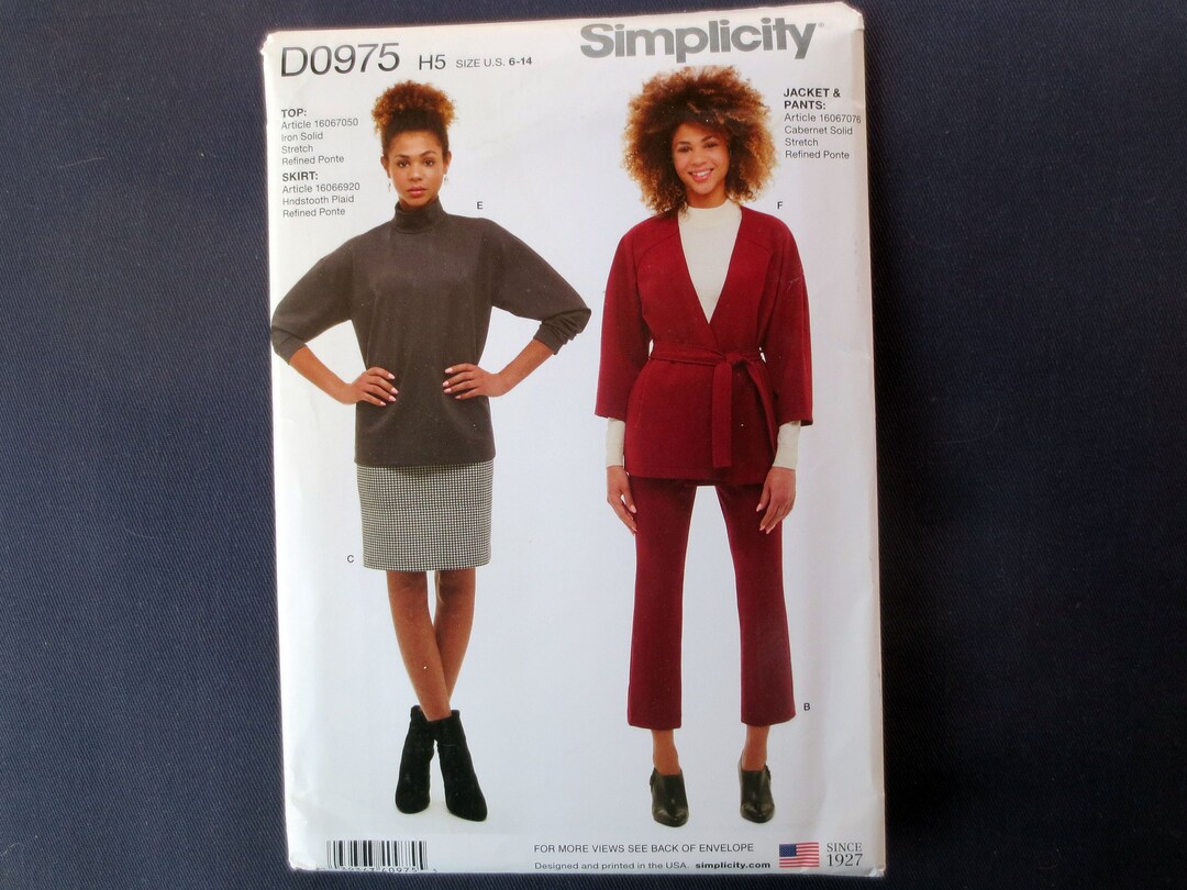 Knit Separates - Jacket, Top, Skirt & Pants - Uncut Sewing Pattern ...