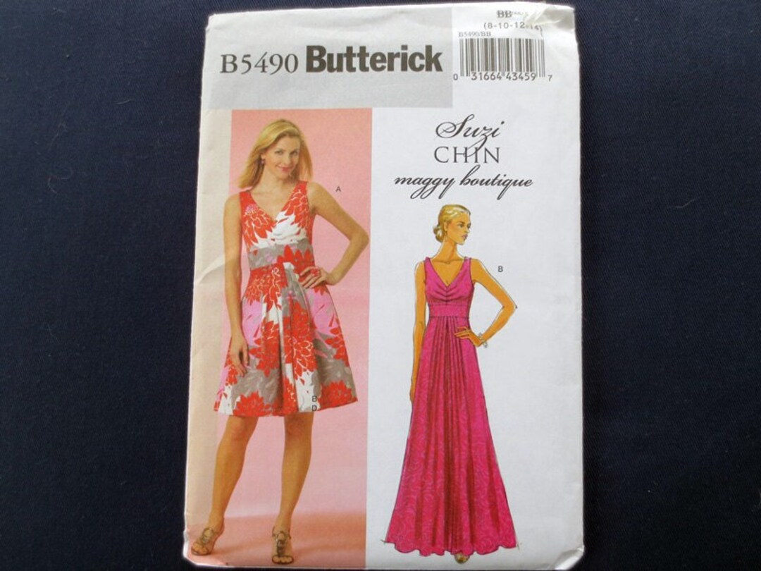 Sleeveless Suzi Chin Dress Uncut Pattern, Butterick Maggy Boutique 5490 ...