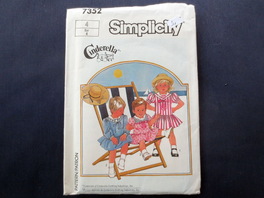 1986 Cinderella Dress Uncut Vintage Pattern, Simplicity 7352, Girls ...
