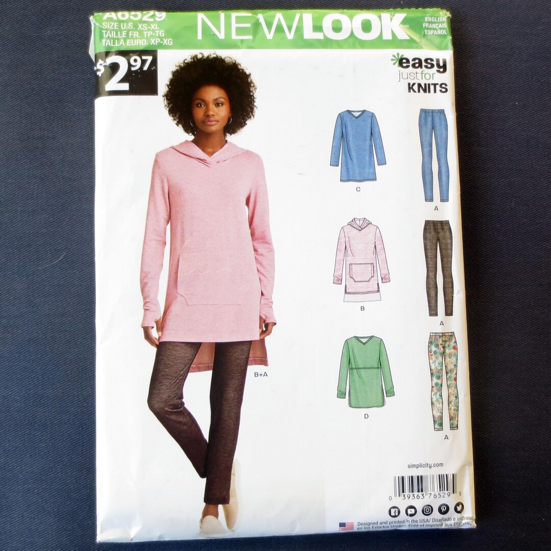 Tunic & Leggings Uncut Sewing Pattern, New Look 6529, Size 6, 8, 10, 12 ...