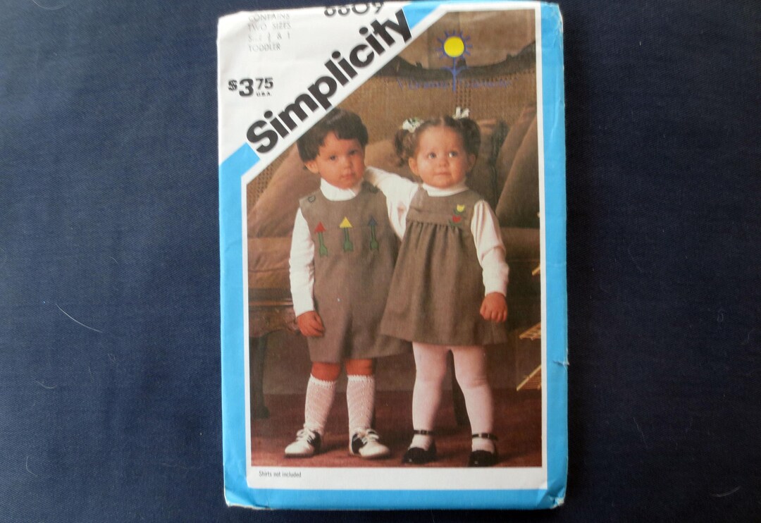 1984 Toddler Overalls and Jumper Uncut Vintage Pattern, Simplicity 6609 ...