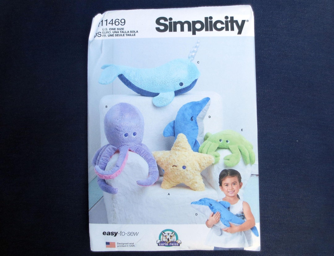 Plush Stuffed Sea Creatures Uncut Pattern, Starfish, Octopus, Whale ...
