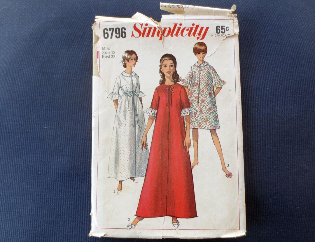 1966 Robe Uncut Vintage Pattern, Simplicity 6796, Size 12, Bust 32 - Etsy