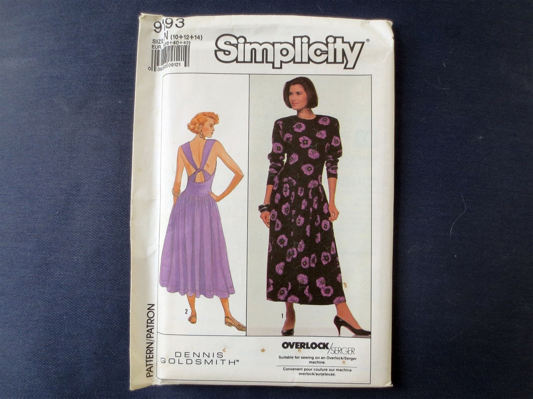 1989 Knit Dress Uncut Vintage Pattern, Dennis Goldsmith, Simplicity ...