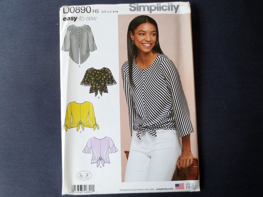 Top Uncut Sewing Pattern, Simplicity 0890, Size 6, 8, 10, 12, 14 - Etsy
