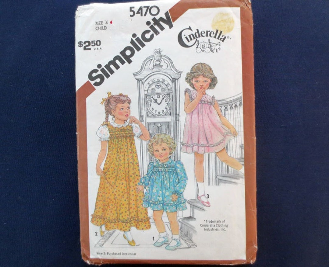 1982 Girls Sweet Cinderella Dress Uncut Vintage Pattern, Simplicity ...