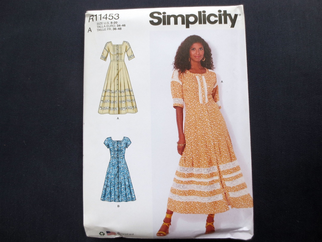 Front Button Dress Uncut Sewing Pattern, Simplicity 11453, Sizes 8, 10 ...