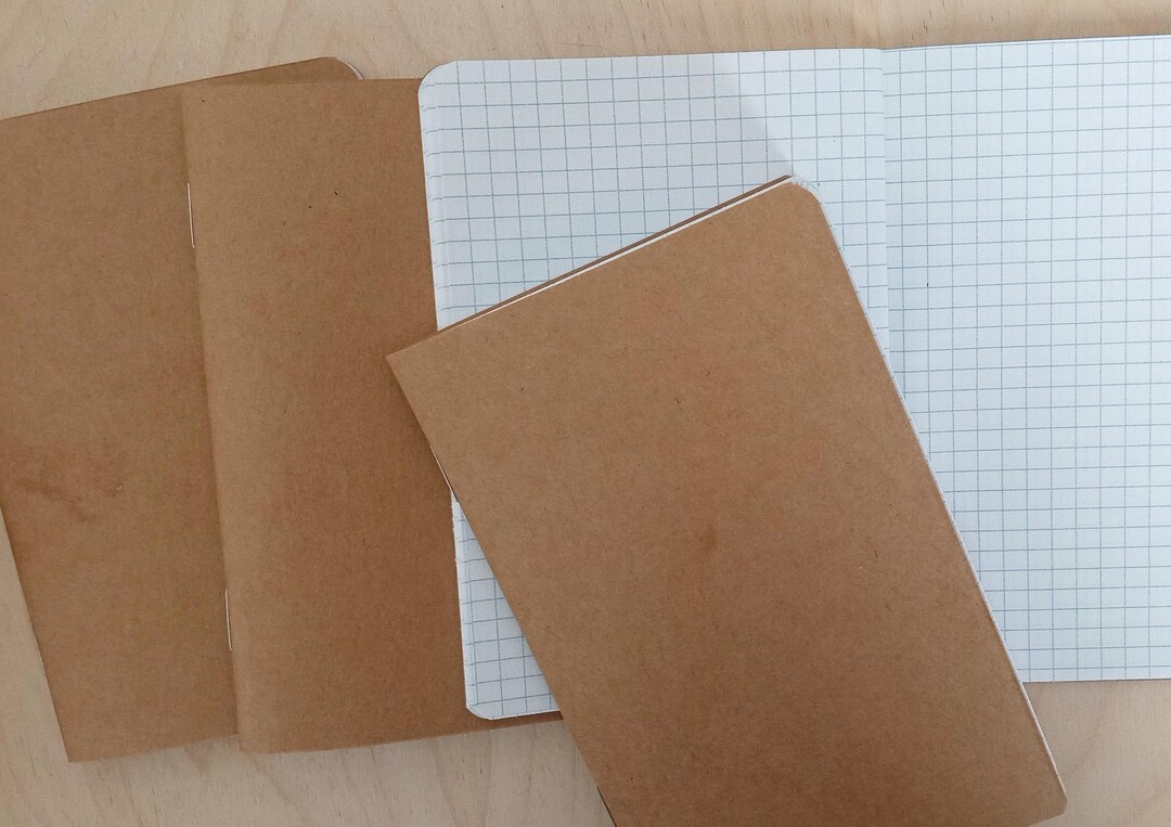 Pocket Kraft Memo Books, Set of Four 3.5 X 5 Inch Graph Travel ...