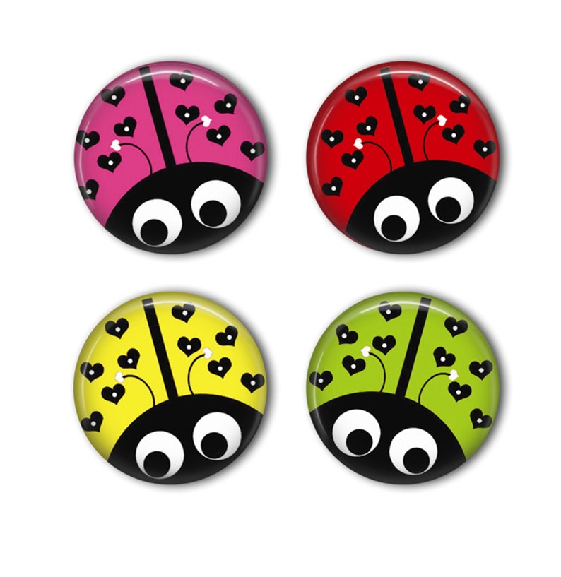 Ladybug 1.25 Inch Refrigerator Magnets Set of 4 Magnets - Etsy