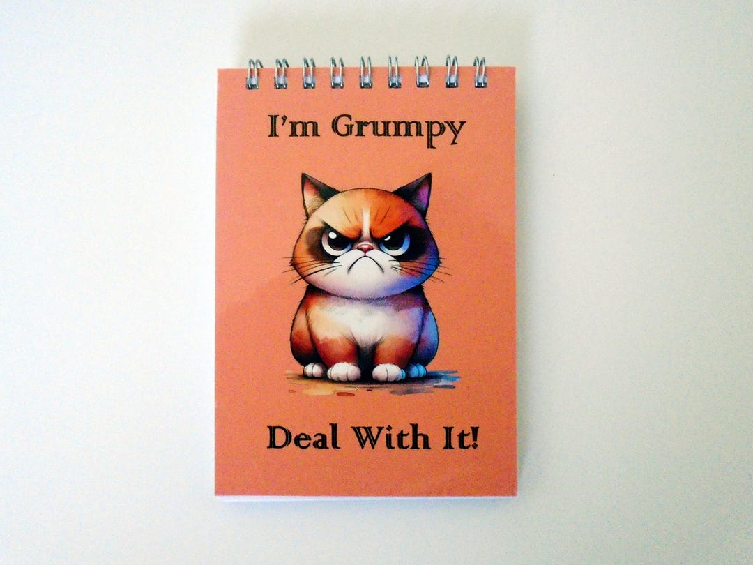 Pocket Notebook With A Grumpy Cat Printed on the Front Cover, 3 1/2 X 5 ...