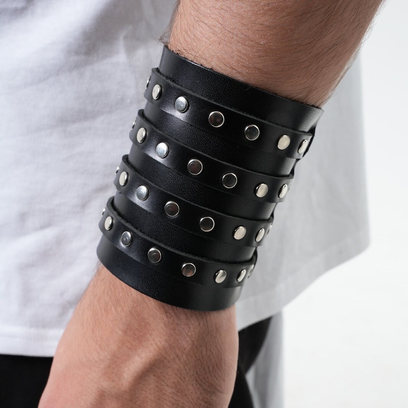 Leather Wrist Cuff - Etsy